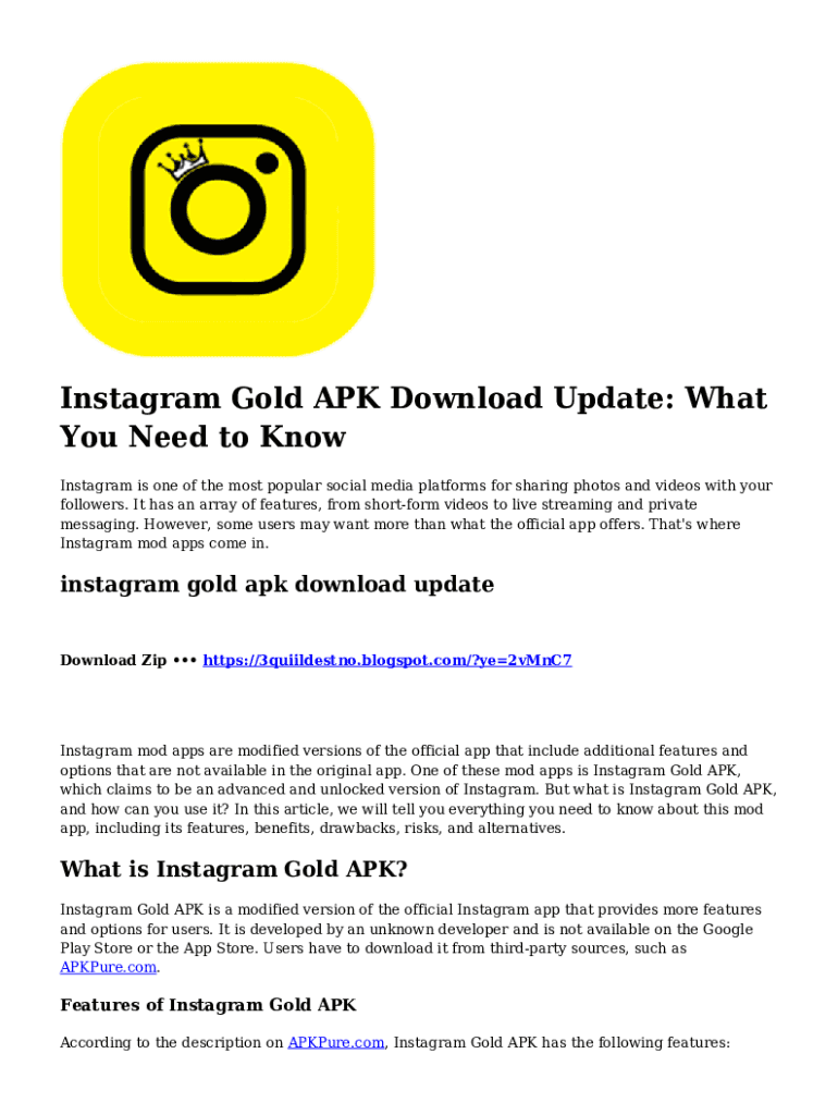 Fillable Online Download Instagram Gold APK for Free and Enjoy the Premium Features Fax Email ...