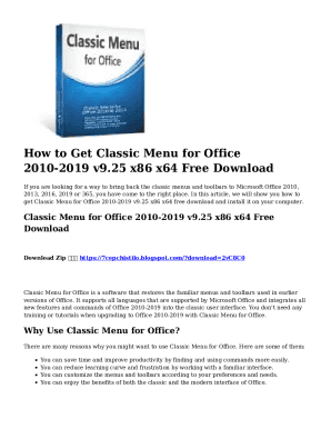 Fillable Online Classic Menu for Office Professional Free Download Fax ...