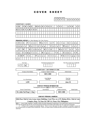 Fillable Online SM Prime Holdings Inc - COVER SHEET for SEC FORM 17 ...