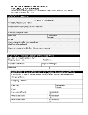 Trial Holes application Doc Template | pdfFiller