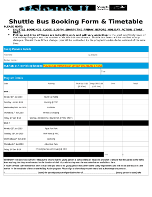 Transport Booking Templates Doc Template | pdfFiller