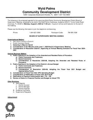 Fillable Online Wyld Palms Community Development District Fax Email ...