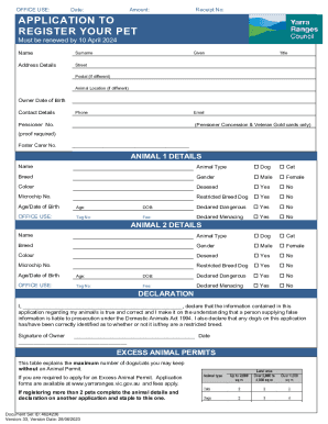 Fillable Online ECM4624236v33Application - Pet Registration ...