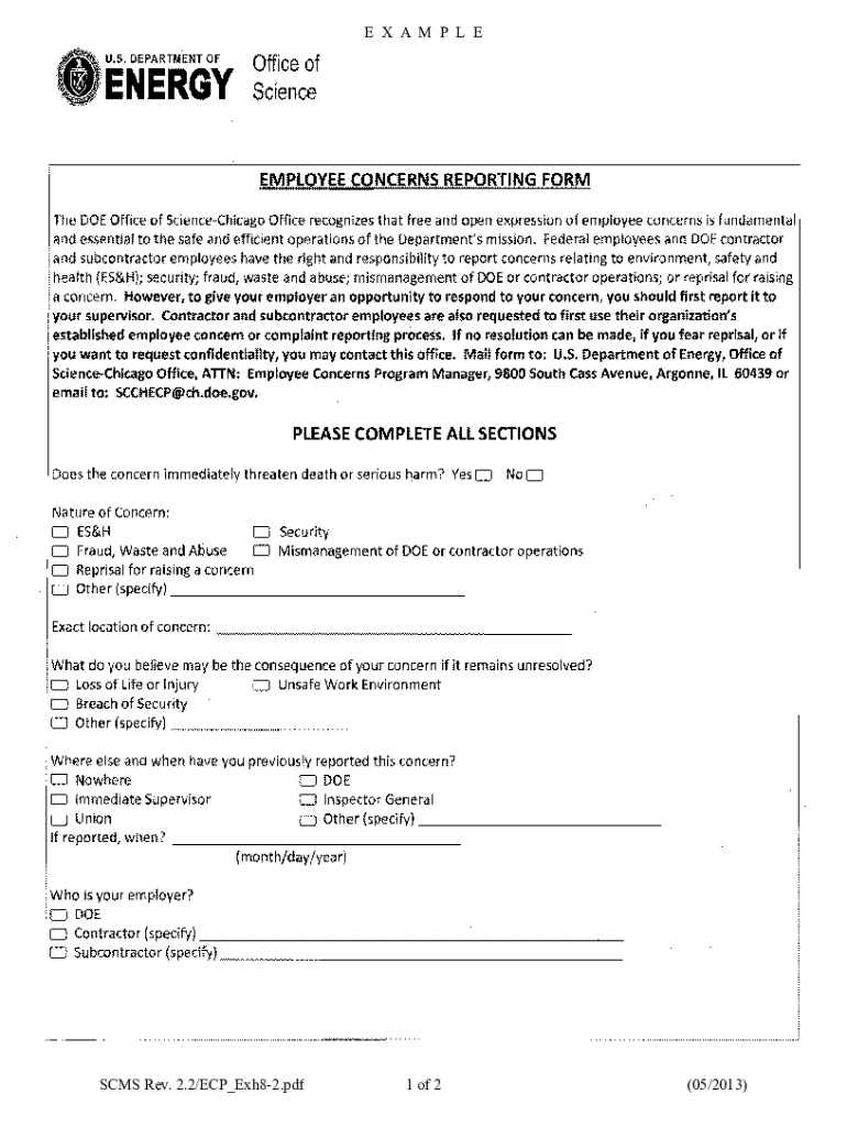 Fillable Online US Department of Energy, Office of Scientific and ...