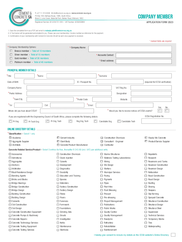 Fillable Online 2023-Company-Member-Application-Form.pdf Fax Email Print - pdfFiller
