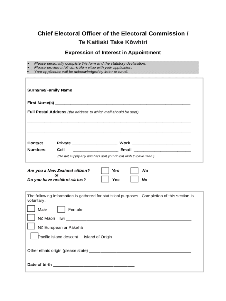 About the Electoral Commission - Elections NZ Doc Template | pdfFiller