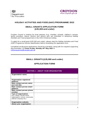 Holiday Activities and Food (HAF) Programme: Summer ... Doc Template ...