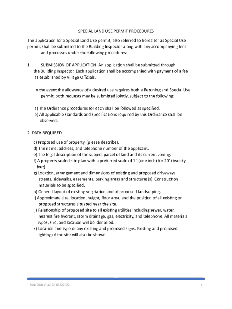 Fillable Online Special Use permit and application Fax Email Print ...