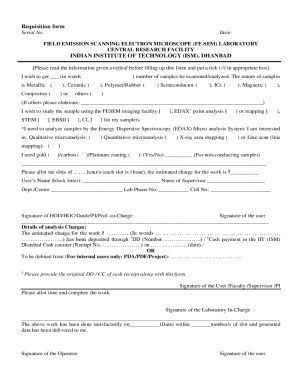 Fillable Online Requisition Form for Scanning Electron Microscope (SEM ...