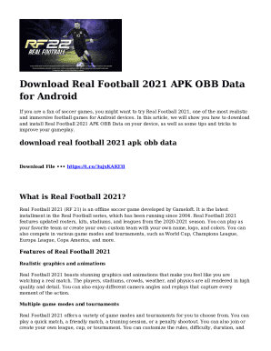 Fillable Online Play Real Football 2021 on Your Android Device with APK ...