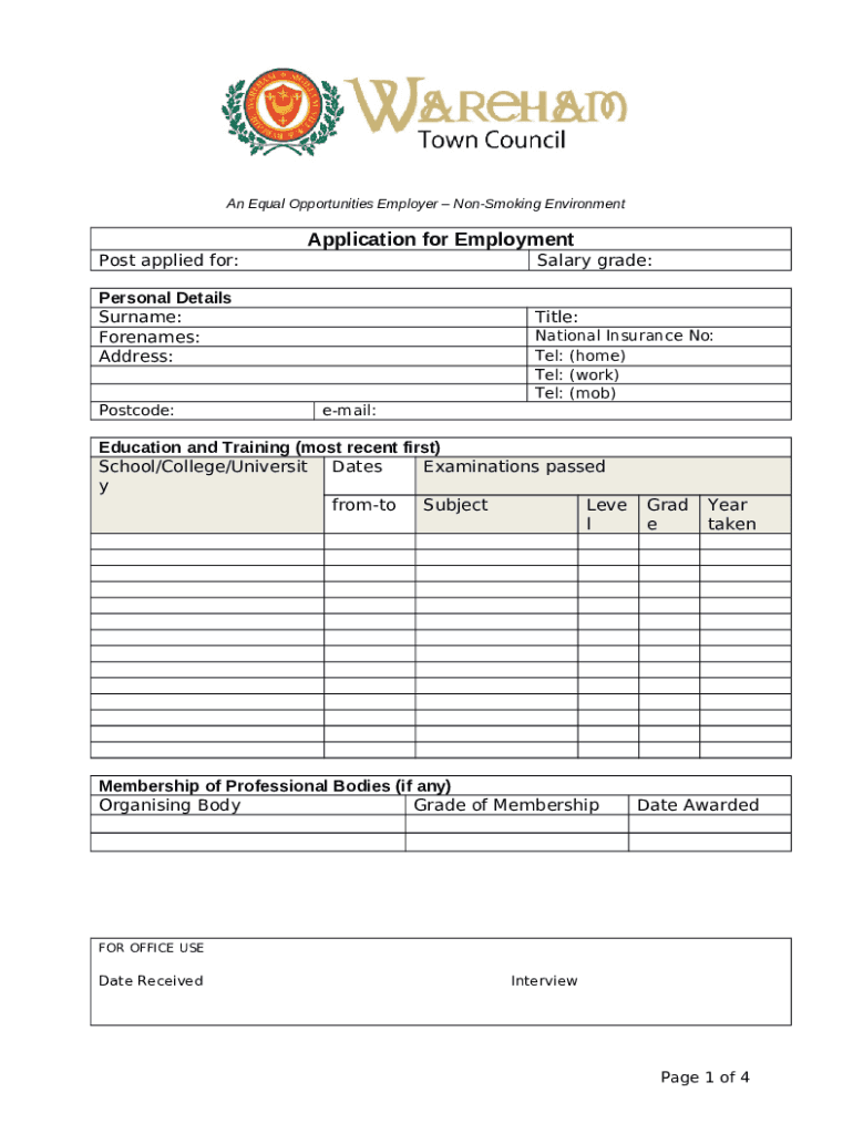 part 3 application for employment Doc Template | pdfFiller
