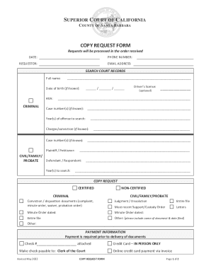 Fillable Online COPY REQUEST FORM INSTRUCTIONS Fax Email Print - pdfFiller