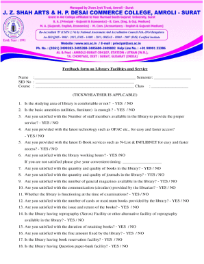 Fillable Online Services to Libraries Feedback Form - Washington State ...