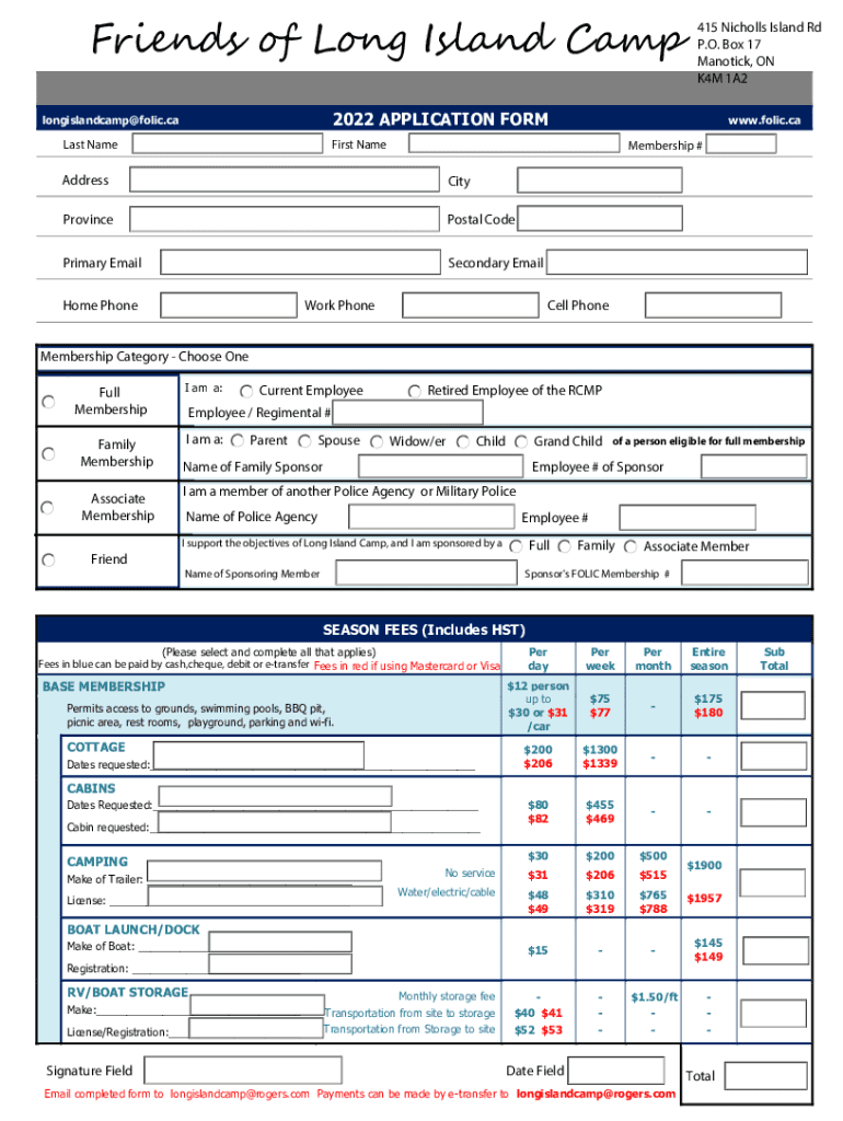 Fillable Online RCMP LONG ISLAND CENTRERecreational Facility ... Fax Email Print - pdfFiller