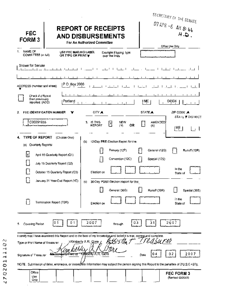 Fillable Online OpenFECFederal Election Commission (FEC) Fax Email ...