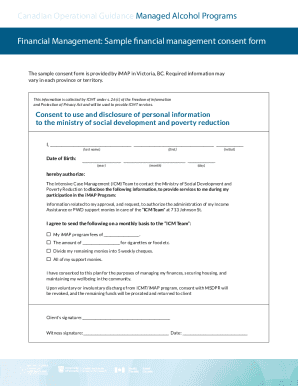 Fillable Online Sample financial management consent form Fax Email ...
