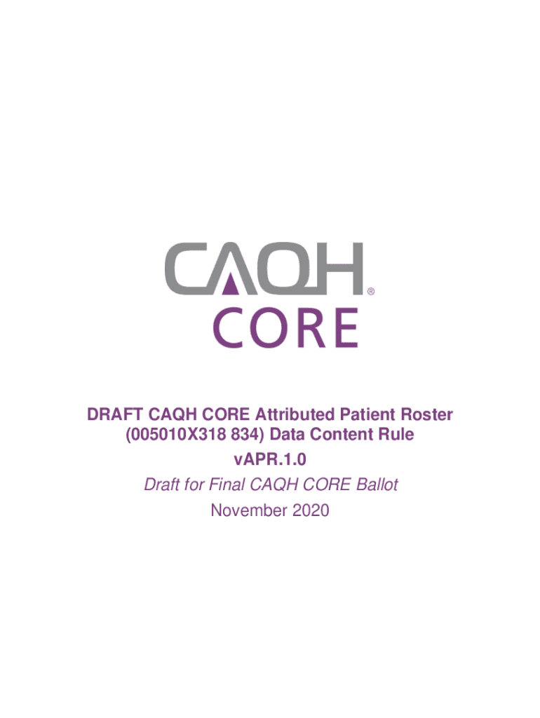 Fillable Online Draft CAQH CORE Value-based Payment Attribution Rules ...