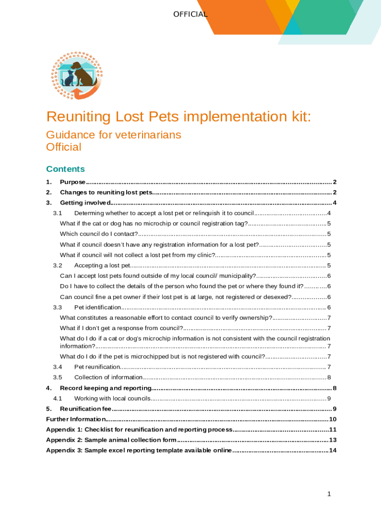 Vets can now reunite pets with their owners Doc Template | pdfFiller