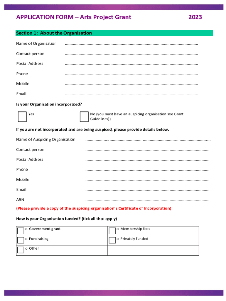 Fillable Online Campbelltown Community Arts Project Grant Application Form Fax Email Print ...