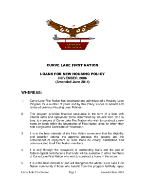 Fillable Online Curve Lake First Nation Section 10 New House Policy Fax ...