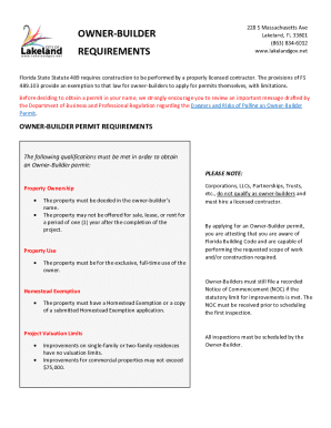 Fillable Online owner-builder affidavit & disclosure statement Fax ...