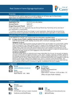 Fillable Online PERMITS FOR A-FRAME AND VERTICAL POLE BANNER ... Fax ...