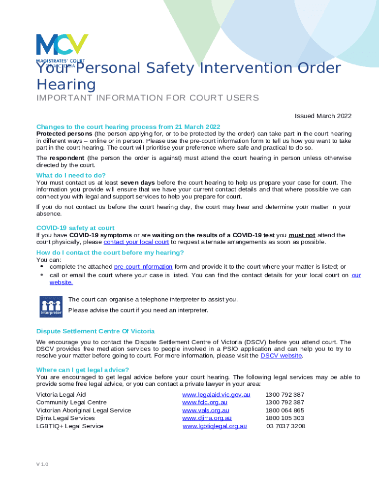 Going to the court hearing Doc Template | pdfFiller