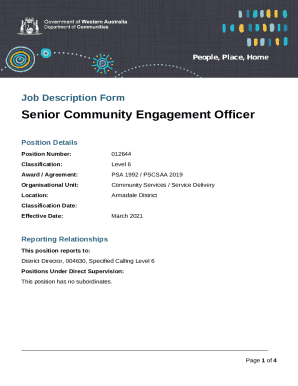 Job Description Senior Community Engagement Officer ... Doc Template ...