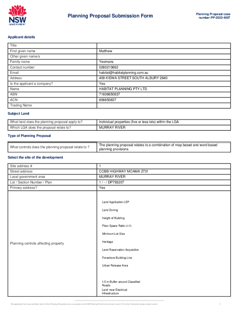 Fillable Online Planning Proposal Submission Form Fax Email Print - pdfFiller