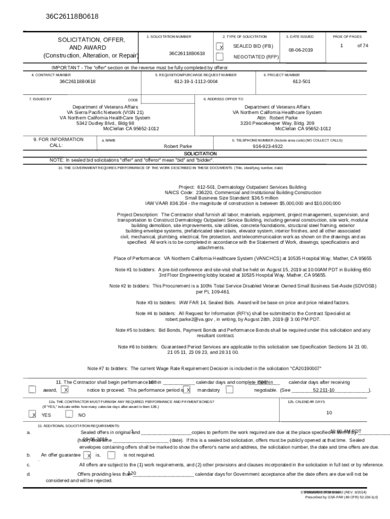 SOLICITATION, OFFER, AND AWARD ... - MDM Construction Doc Template ...