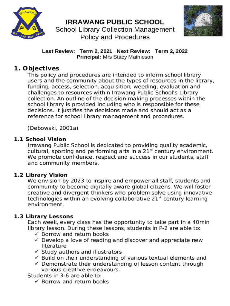 NYSED School Library Program RubricNew York State ... Doc Template ...