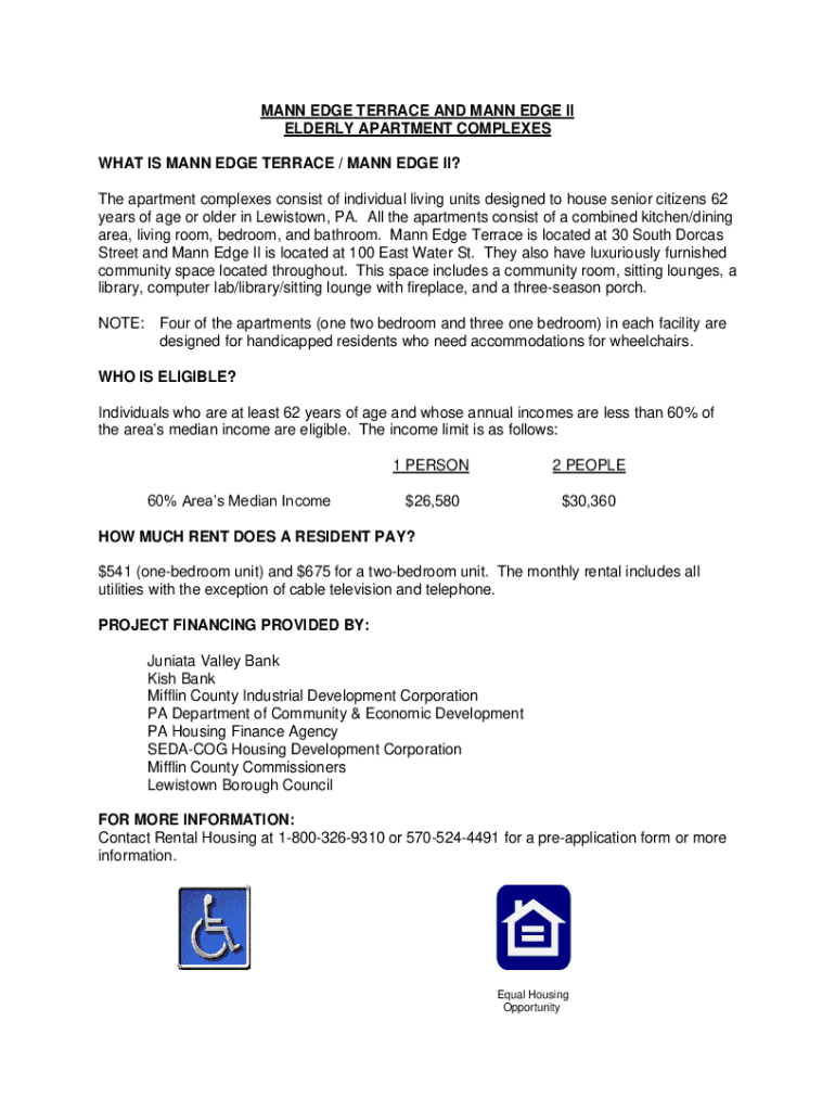 Fillable Online Mann Edge II senior housing project in Lewistown ...