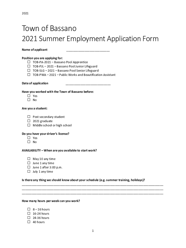 Fillable Online Bassano Swimming Pool Pass Holder Registration Form ...