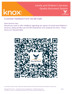 Fillable Online Customer Feedback Form via QR Code Fax Email Print ...
