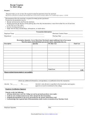 Fillable Online Receipt Template St. Olaf College - ppt download Fax ...