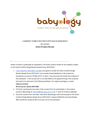Fillable Online CONSENT FORM FOR PARTICIPATION IN RESEARCH (by ... Fax Email Print - pdfFiller