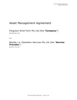 Fillable Online Asset Management Agreement (draft 3-1) Fax Email Print - pdfFiller