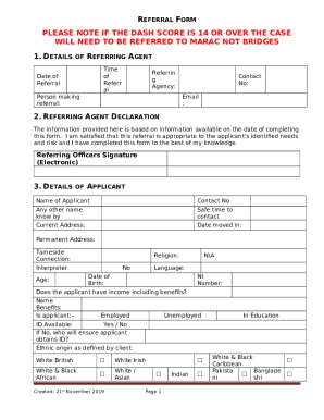 Bridges Referral Doc Template | pdfFiller