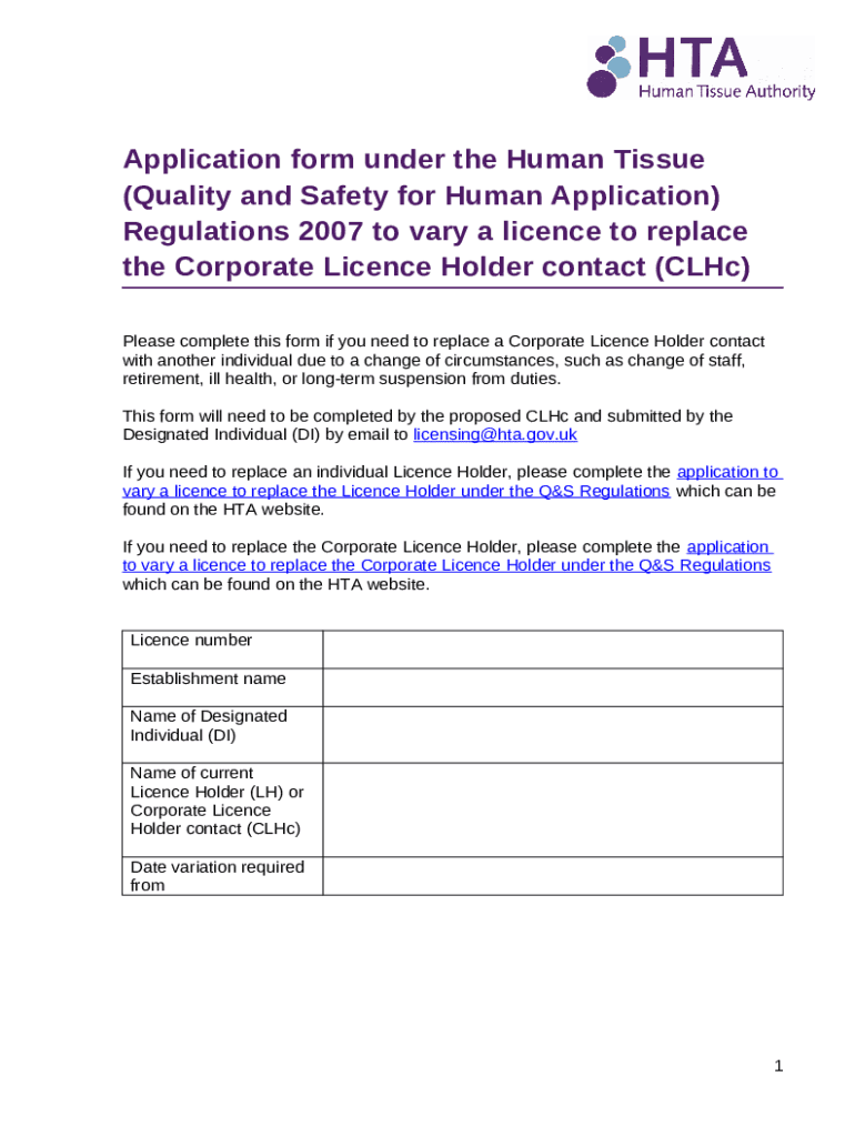 Regulations change of CLH variation Doc Template | pdfFiller