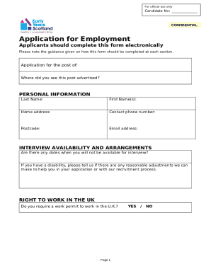 for School Support Staff posts application Doc Template | pdfFiller