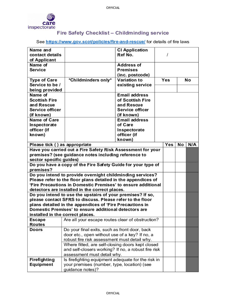 Fillable Online Fire safety risk assessment: forms and guidance Fax ...