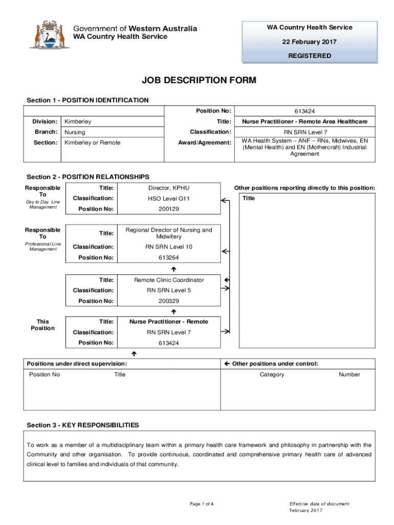 Fillable Online Nurse Practitioner Job Description +2023 TEMPLATE Fax ...