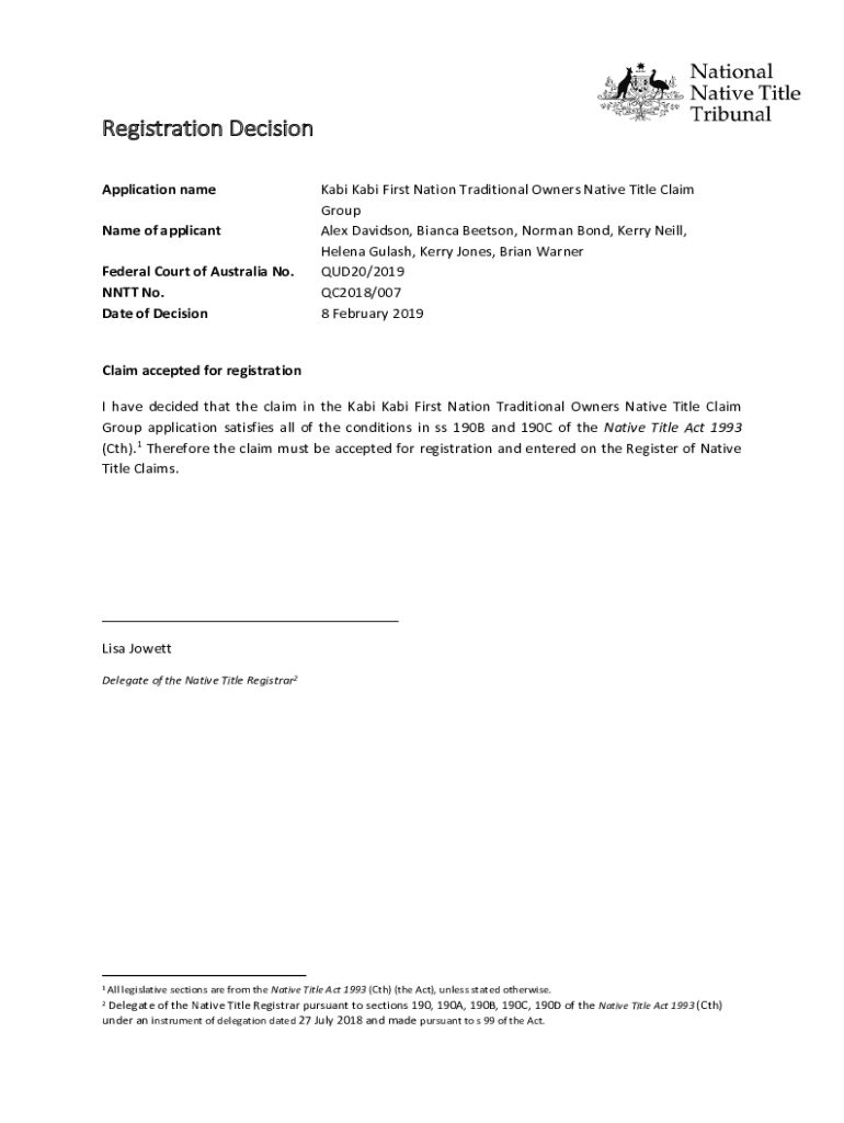 Fillable Online Indigenous title claim settlement 'one of the most ...