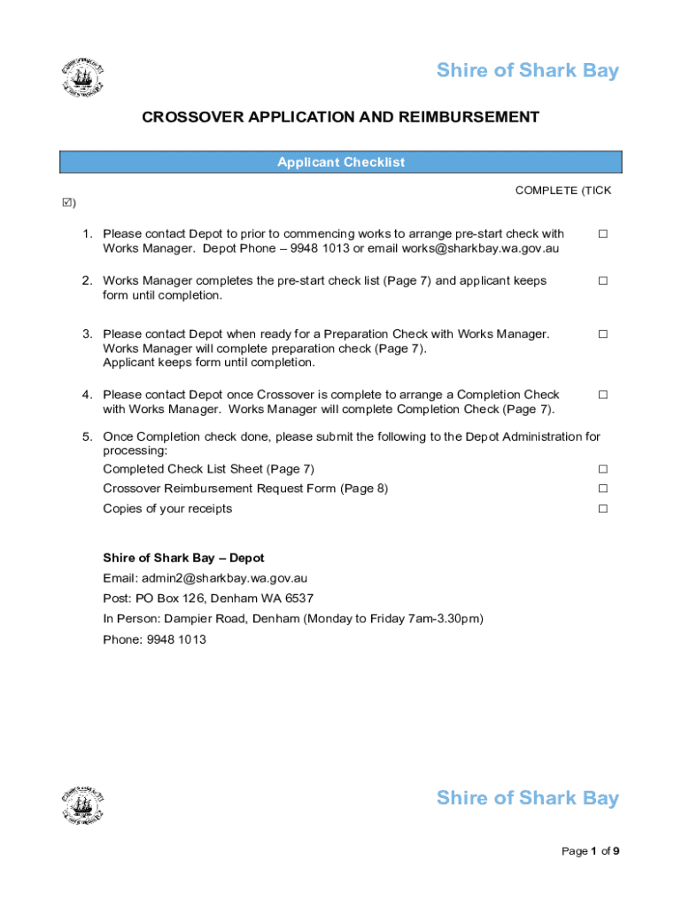 Fillable Online crossover application and reimbursement Fax Email Print ...