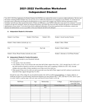 Fillable Online 2021-2022 V1 Independent Verification Form Fax Email Print - pdfFiller