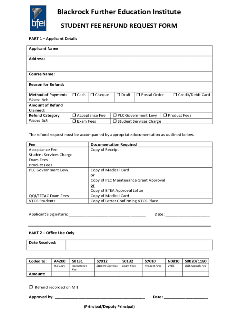 Fillable Online Department of Financial Services: Student Accounts ...