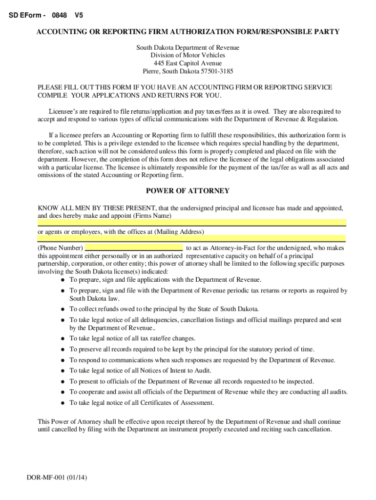 Fillable Online ACCOUNTING OR REPORTING FIRM AUTHORIZATION FORM ...