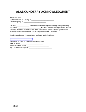 Fillable Online Alaska Notary Acknowledgment Form Fax Email Print ...