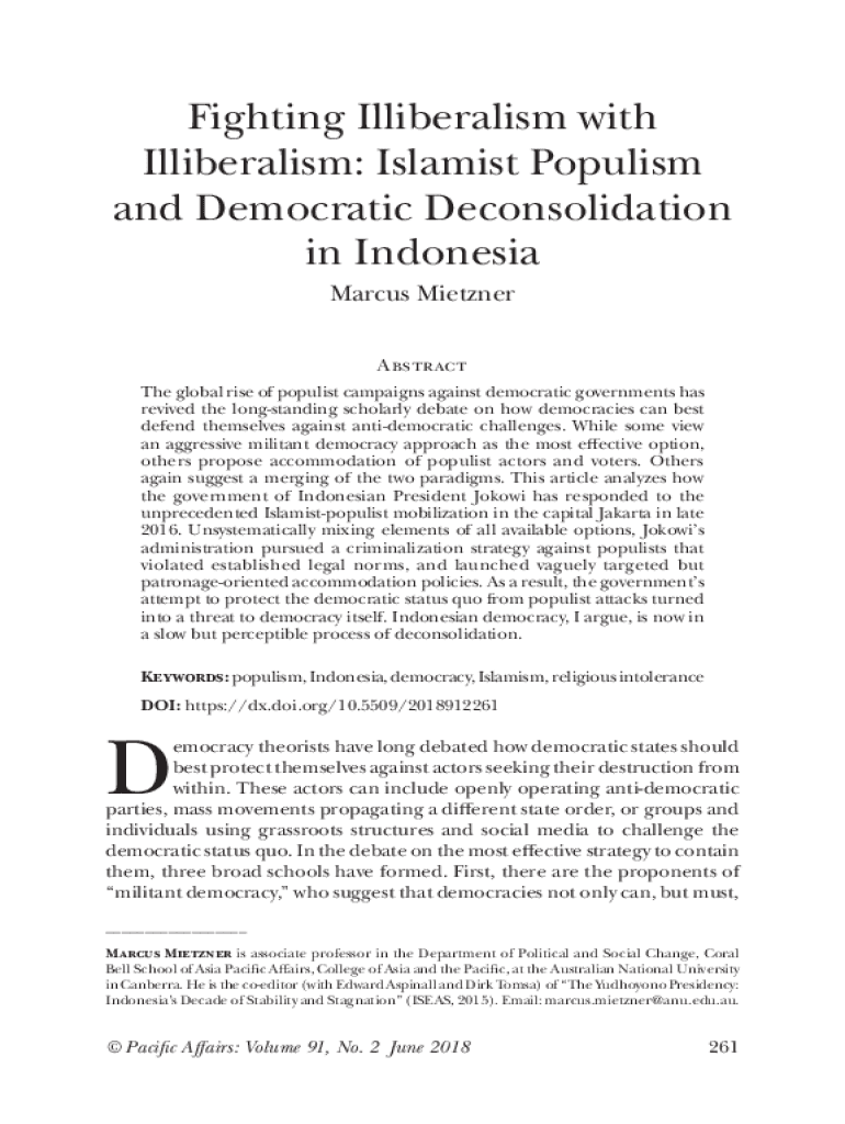Fillable Online Marcus Mietzner's research worksAustralian National ... Fillable Online Marcus Mietzner's research worksAustralian National ...