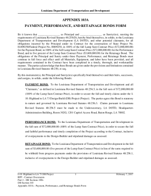 Fillable Online EXHIBIT 8 FORM OF RETAINAGE BOND CONTRACT NO. Fax Email ...